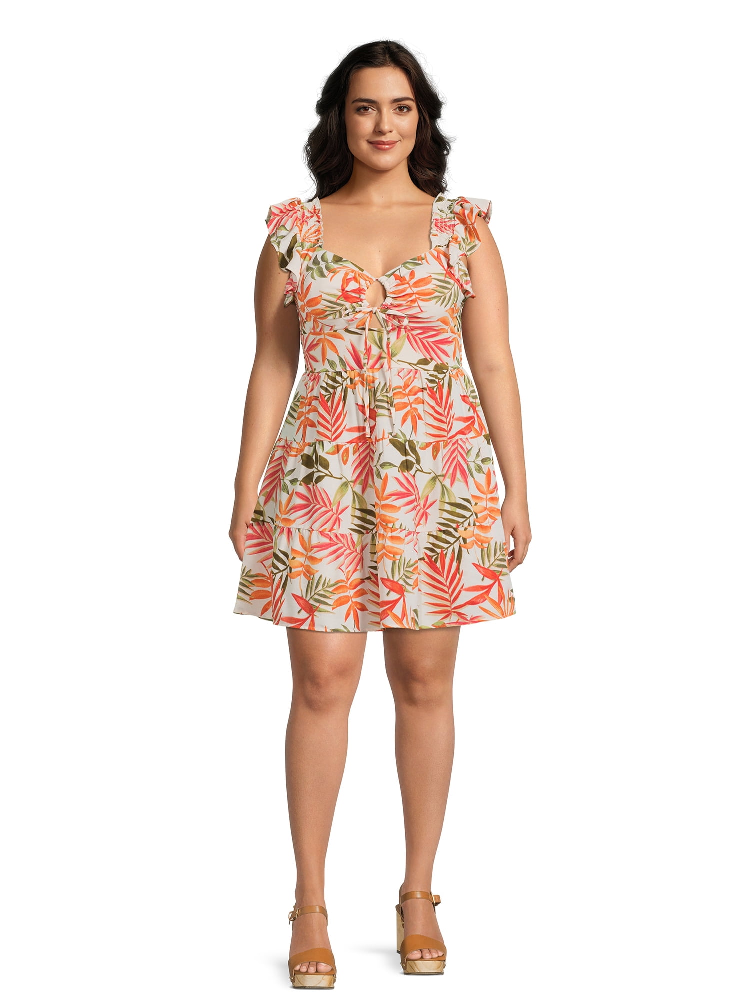 Madden NYC Juniors Plus Size Woven Cutout Dress, Sizes 1X-4X - Walmart.com