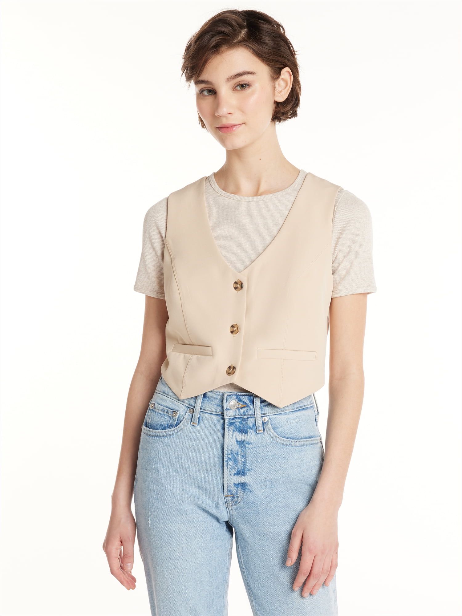 Madden NYC Juniors and Juniors Plus Suiting Vest, Sizes XS-4X - Walmart.com