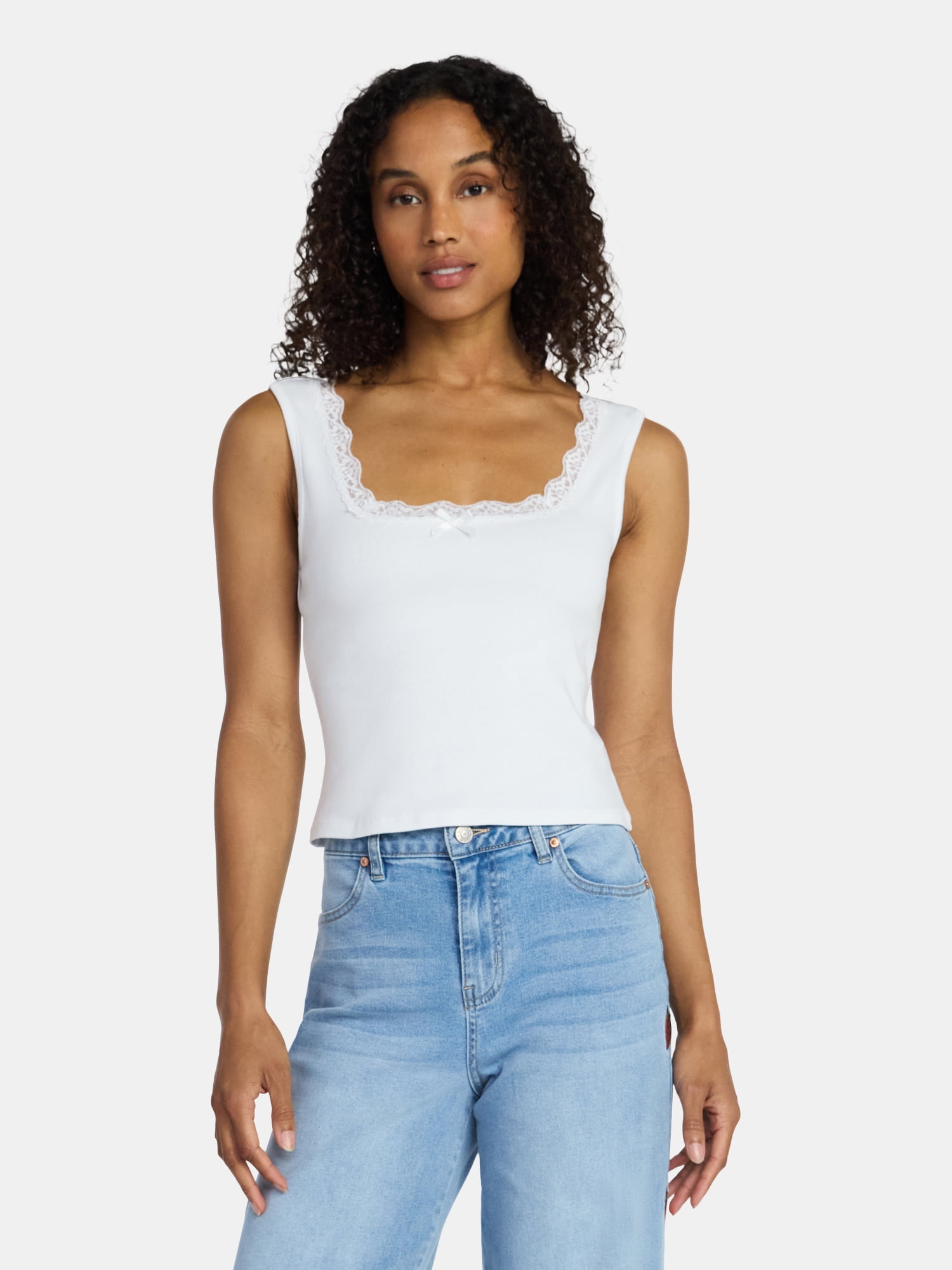 Madden NYC Women’s Lace Trim Tank, Sizes XXS-XXL - Walmart.com