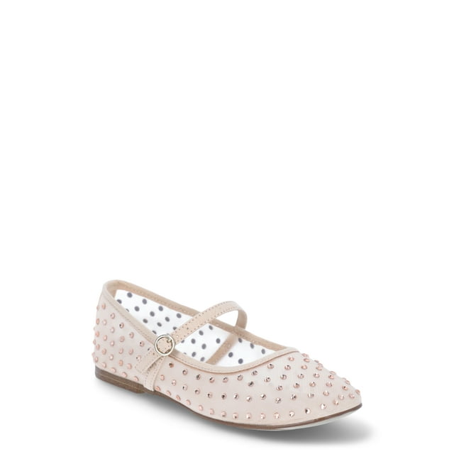Madden NYC Little Girl & Big Girl Mesh Rhinestone Ballet Flats - Walmart.com
