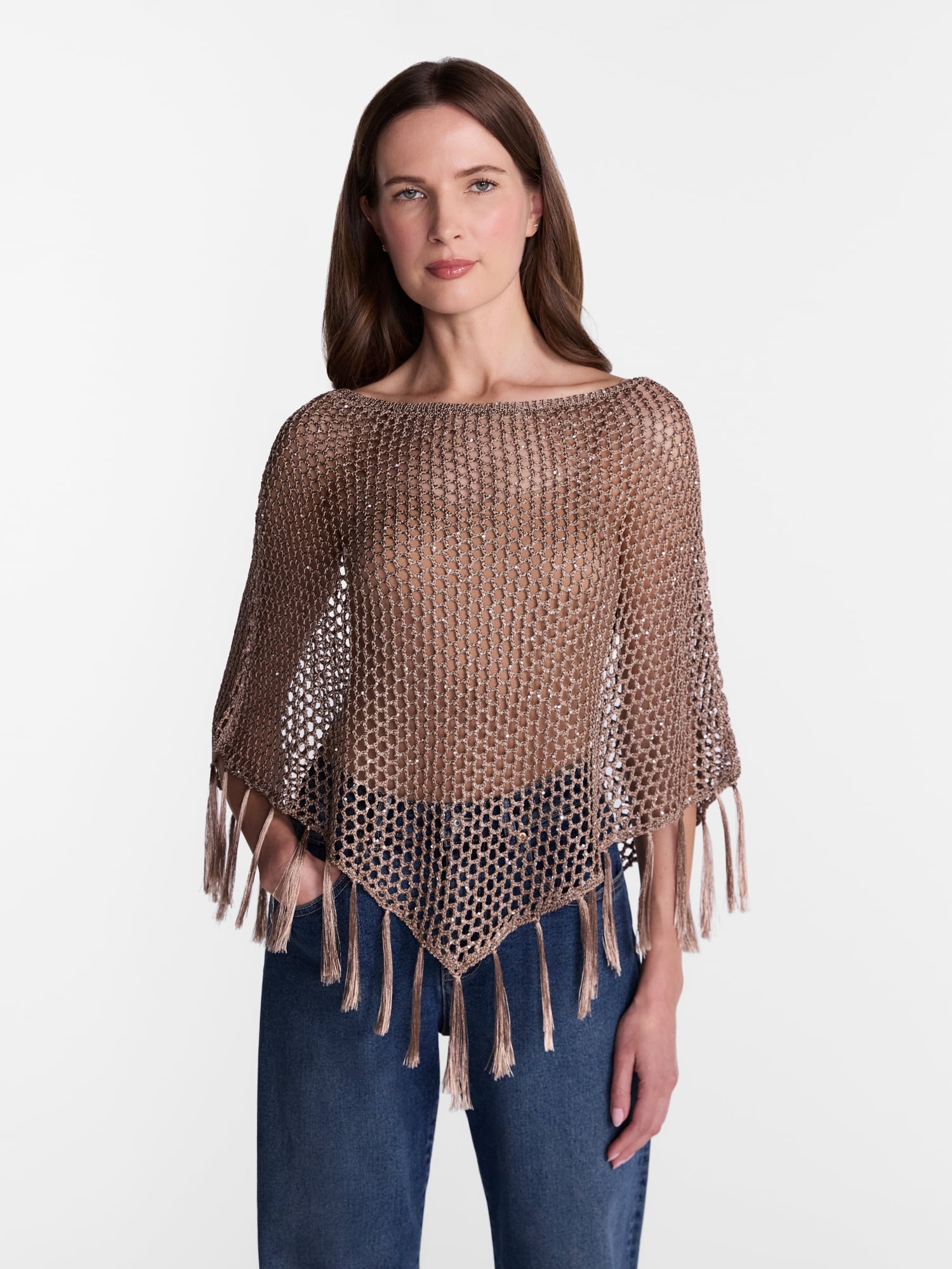 Madden NYC Women's Sequin Poncho, Sizes XS-XXL - Walmart.com