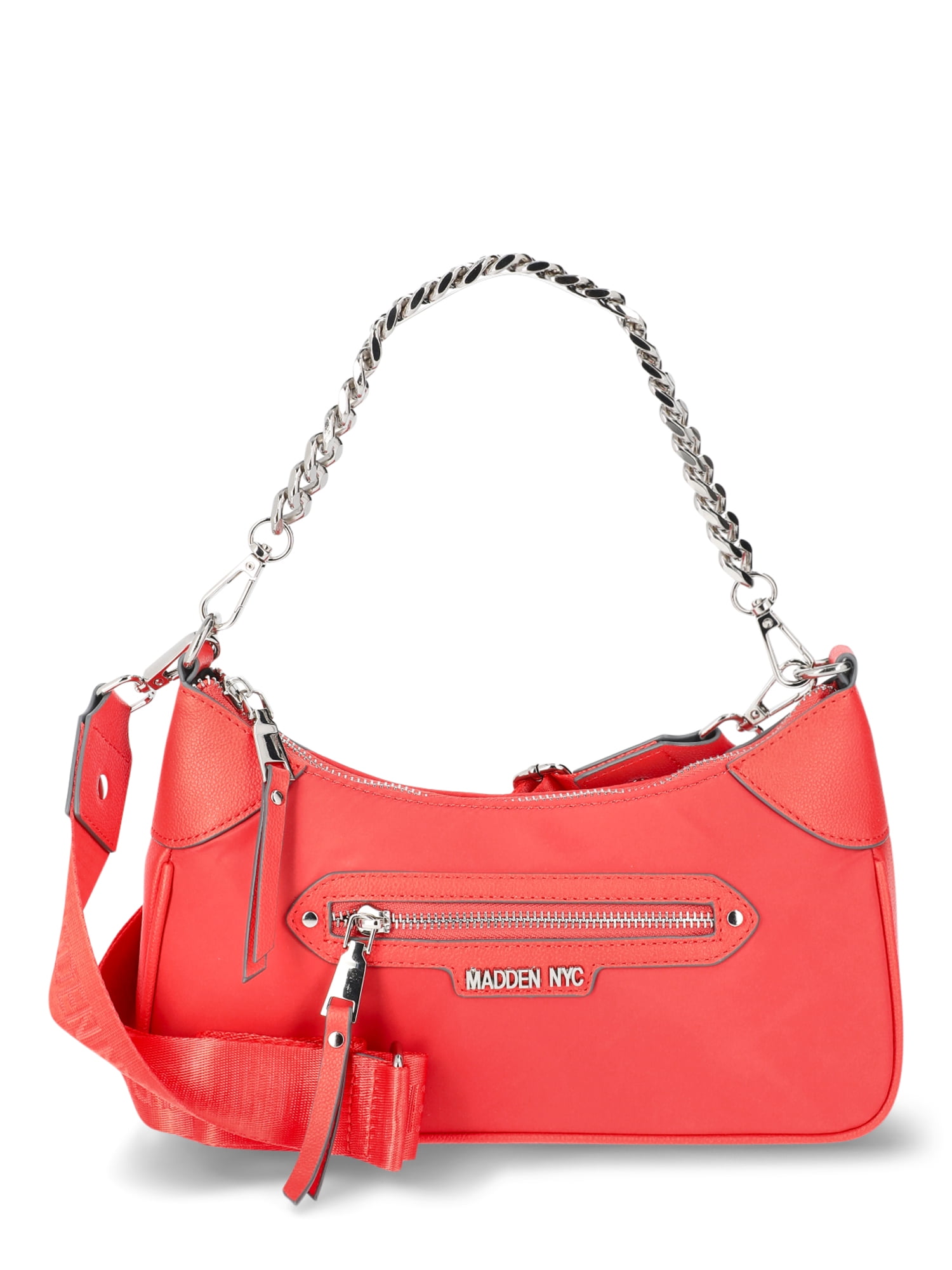 Madden NYC Women's Chain Strap Crossbody Handbag with Pouch, Deep ...