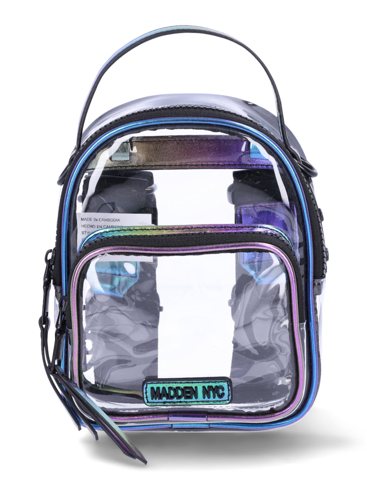 Madden NYC Women’s Clear Mini Convertible Backpack, Iridescent ...