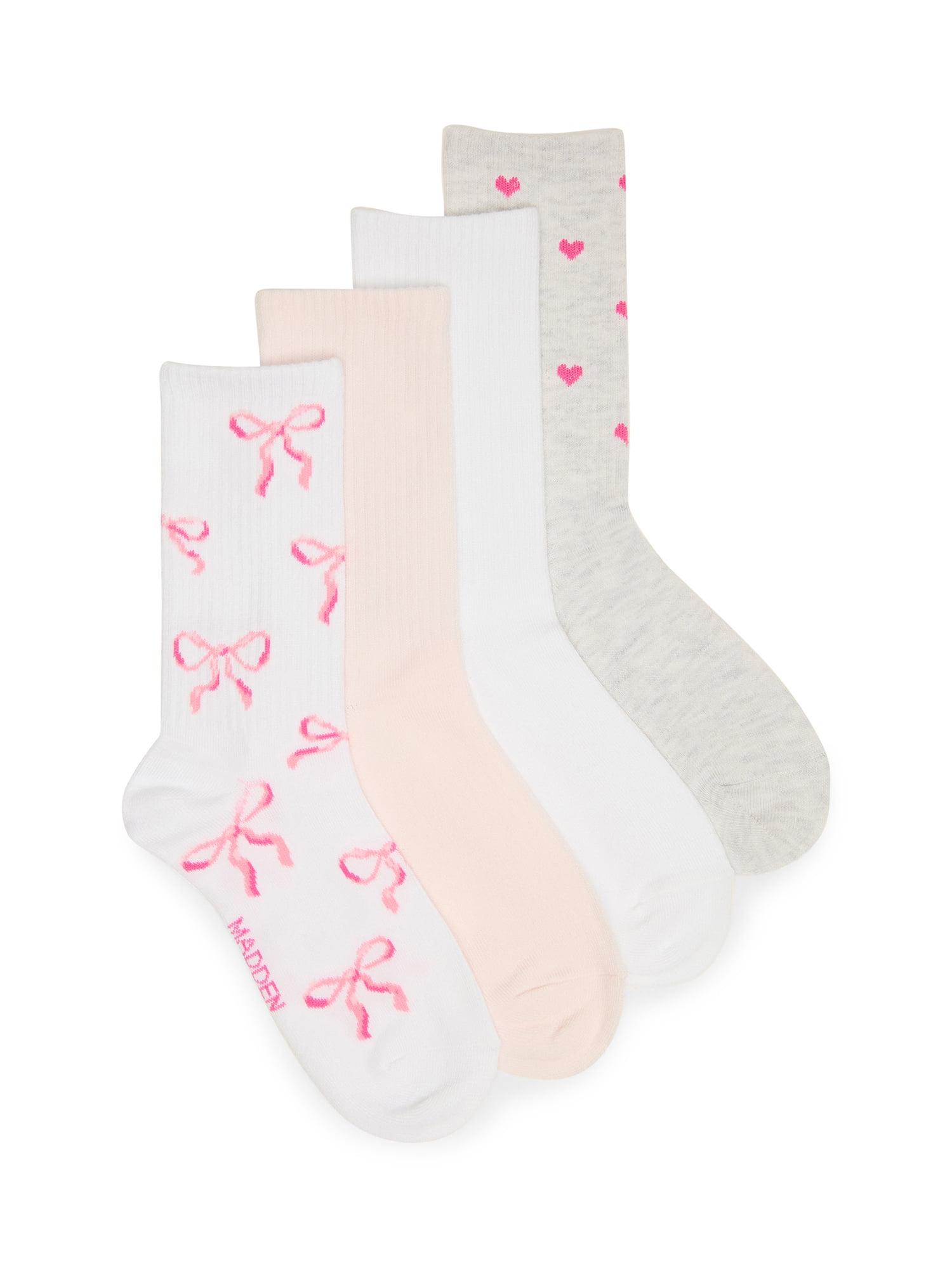 Madden NYC Women's Crew Socks, 4-Pack, Fits Shoe Size 5-10 - Walmart.com
