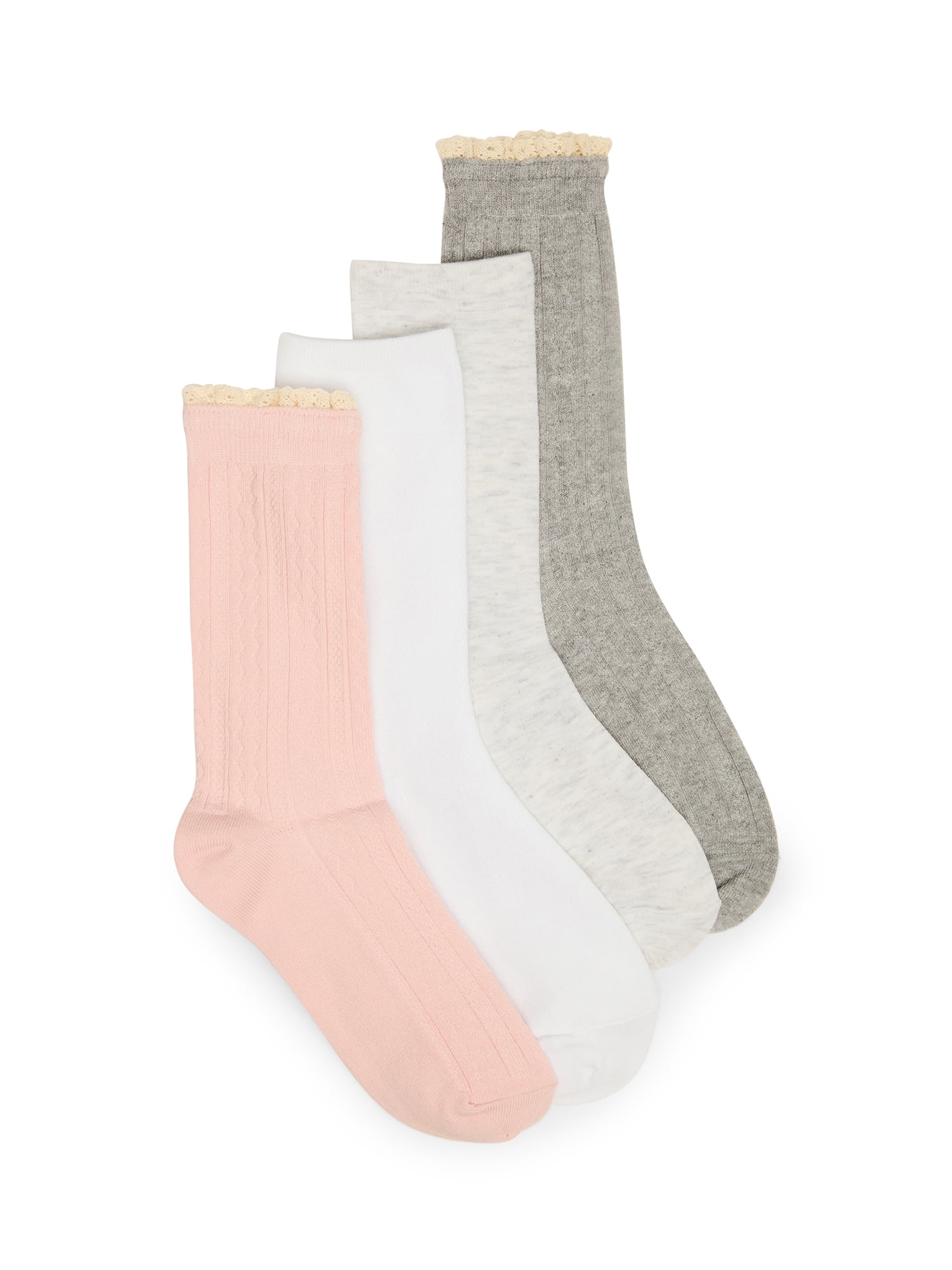 Madden NYC Women's Crew Socks, 4-Pack, Fits Shoe Size 5-10 - Walmart.com