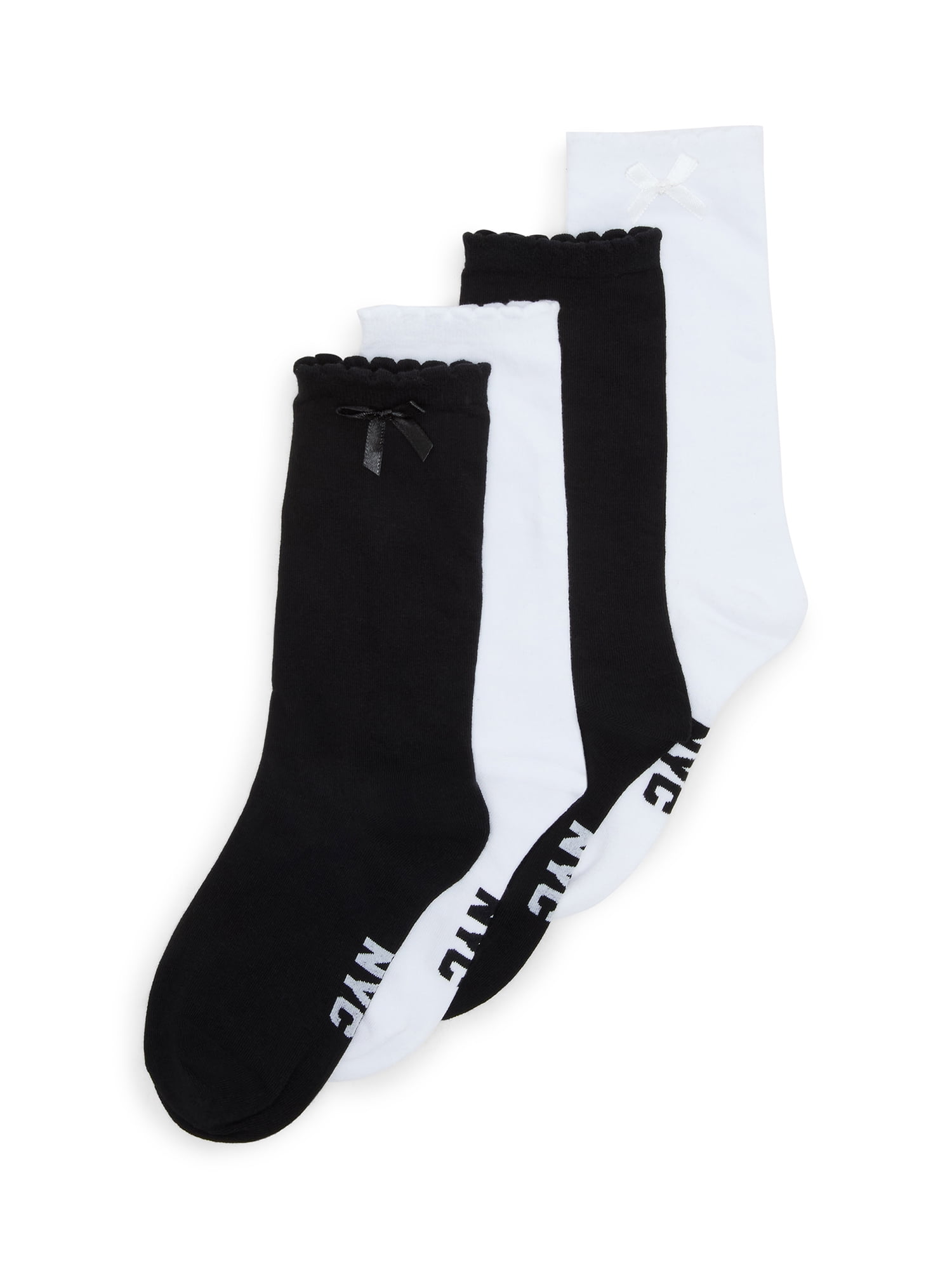Madden NYC Women's Crew Socks, 4-Pack, Fits Shoe Size 5-10 - Walmart.com