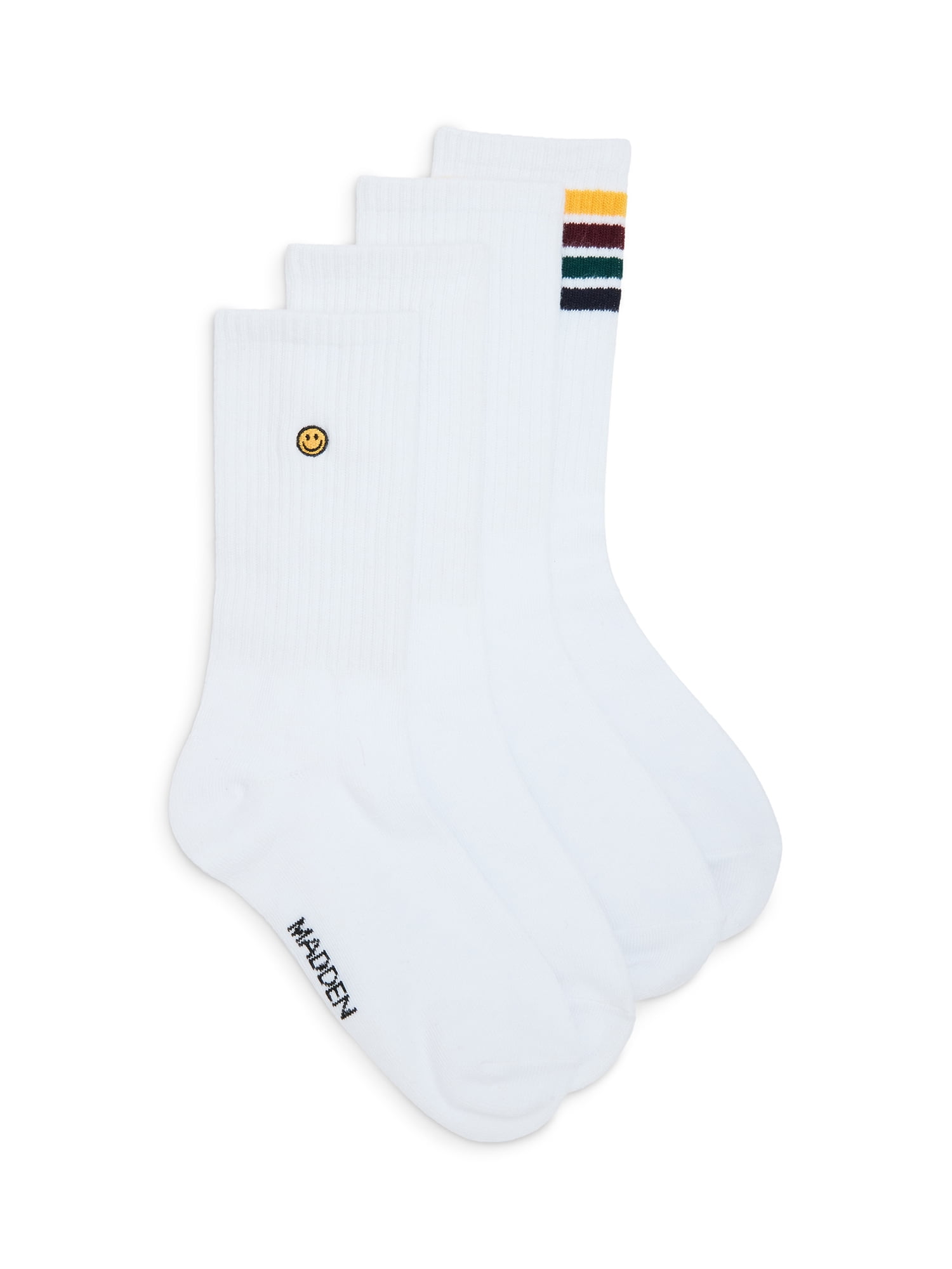 Madden NYC Women's Crew Socks, 4-Pack, Fits Shoe Size 5-10 - Walmart.com
