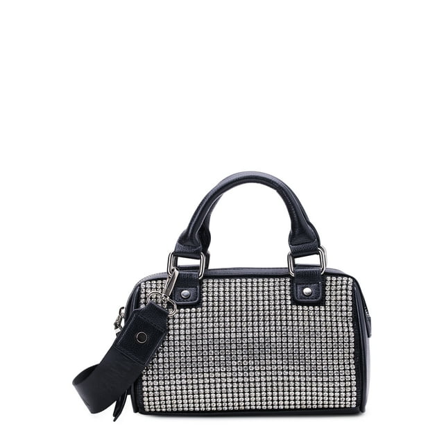 Madden NYC Women's Crystal Barrel Handbag, Black - Walmart.com