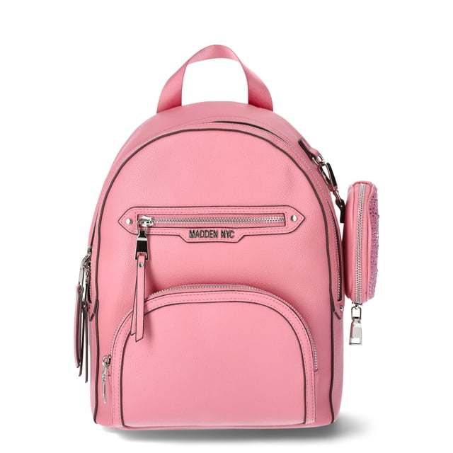 Madden NYC Women's Mini Backpack with Embellished Pouch, Pink Mauve ...