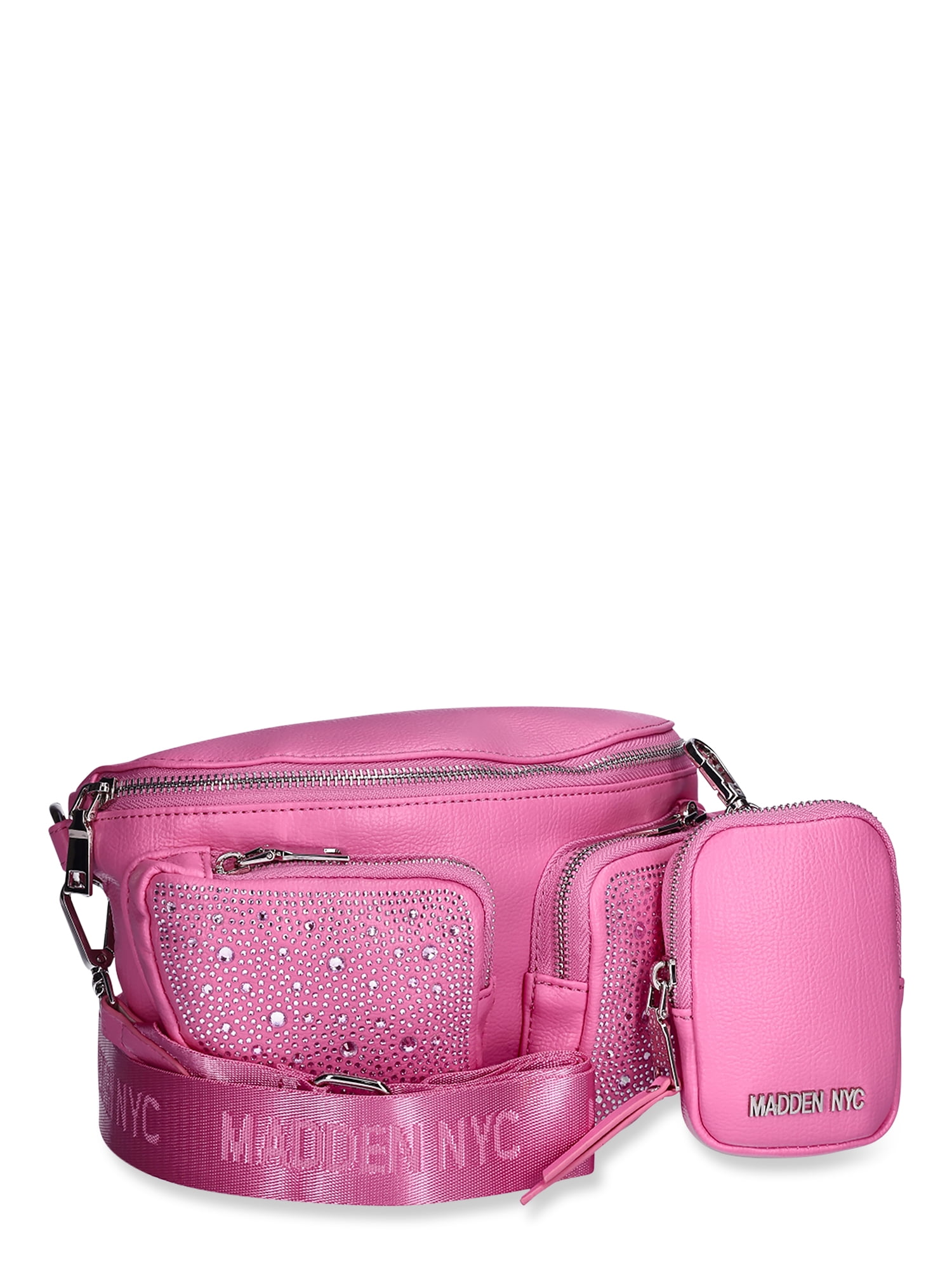 Madden NYC Women's Embellished Fanny Pack with Pouch, Pink - Walmart.com