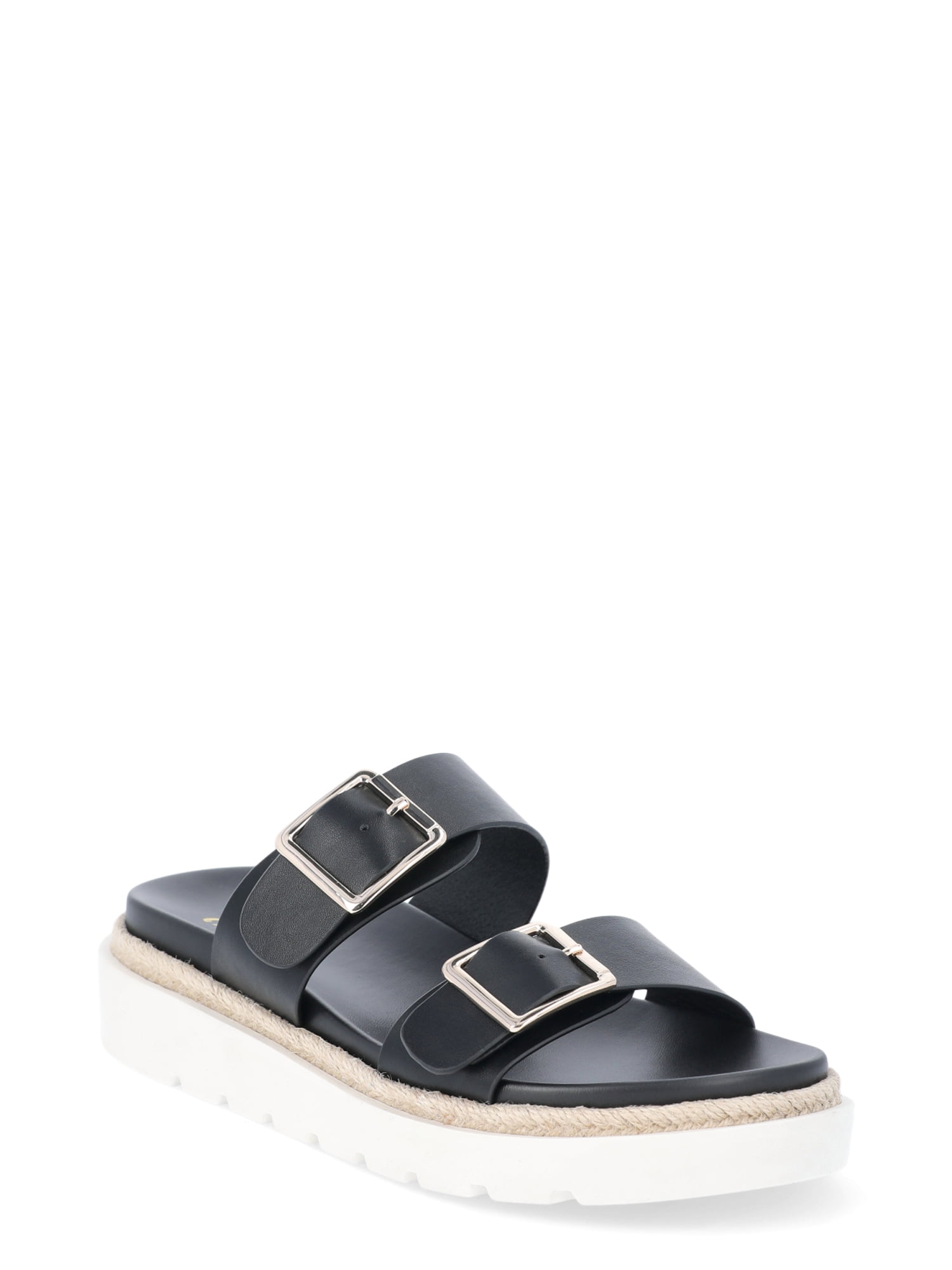 Madden NYC Women's Flatform Sandals with Adjustable Buckle Straps and Cushioned Footbed ...