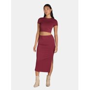 No Boundaries Juniors Seamless Cropped Tank Top and Bike Shorts Set, 2 ...