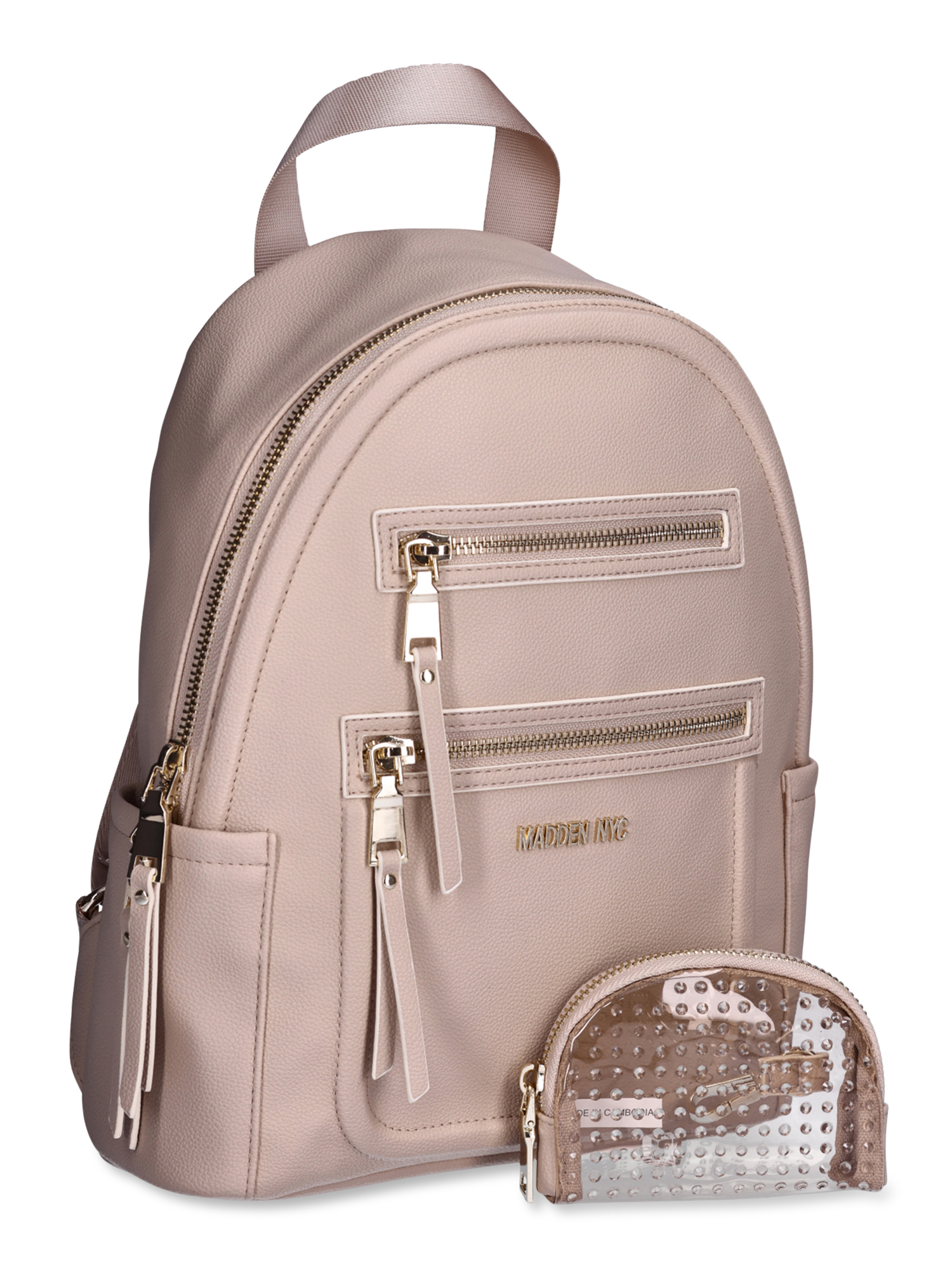 Madden NYC Women's Chain Accent Backpack with Removable Pouch Floral ...
