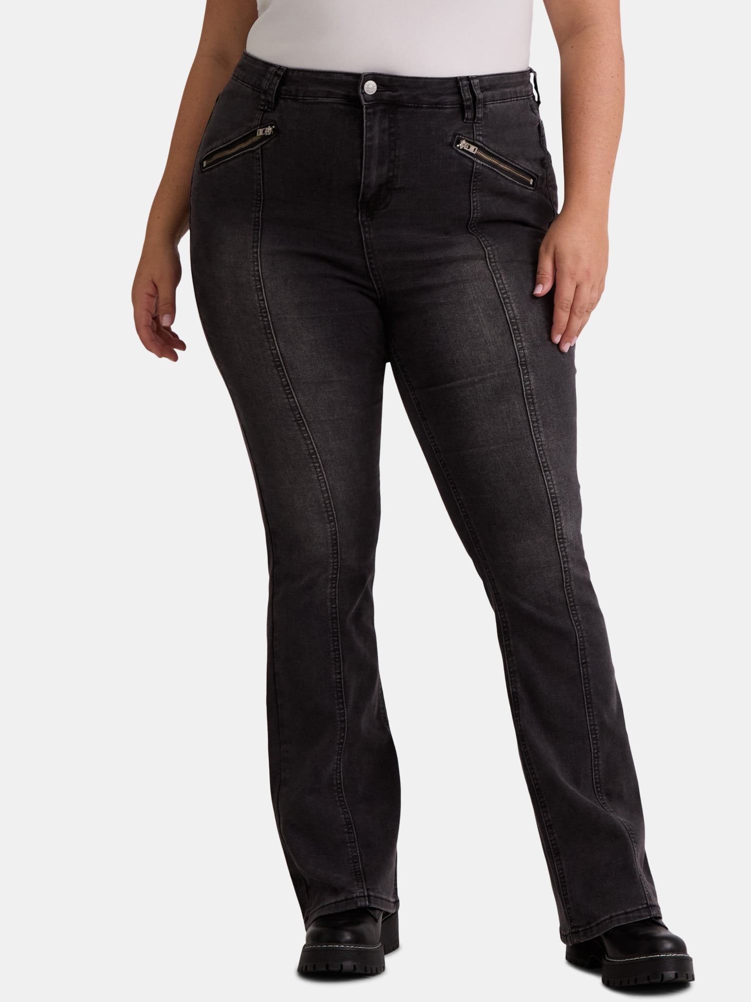 Madden NYC Plus Size Moto Bootcut Jeans 32 Inseam - Walmart.com