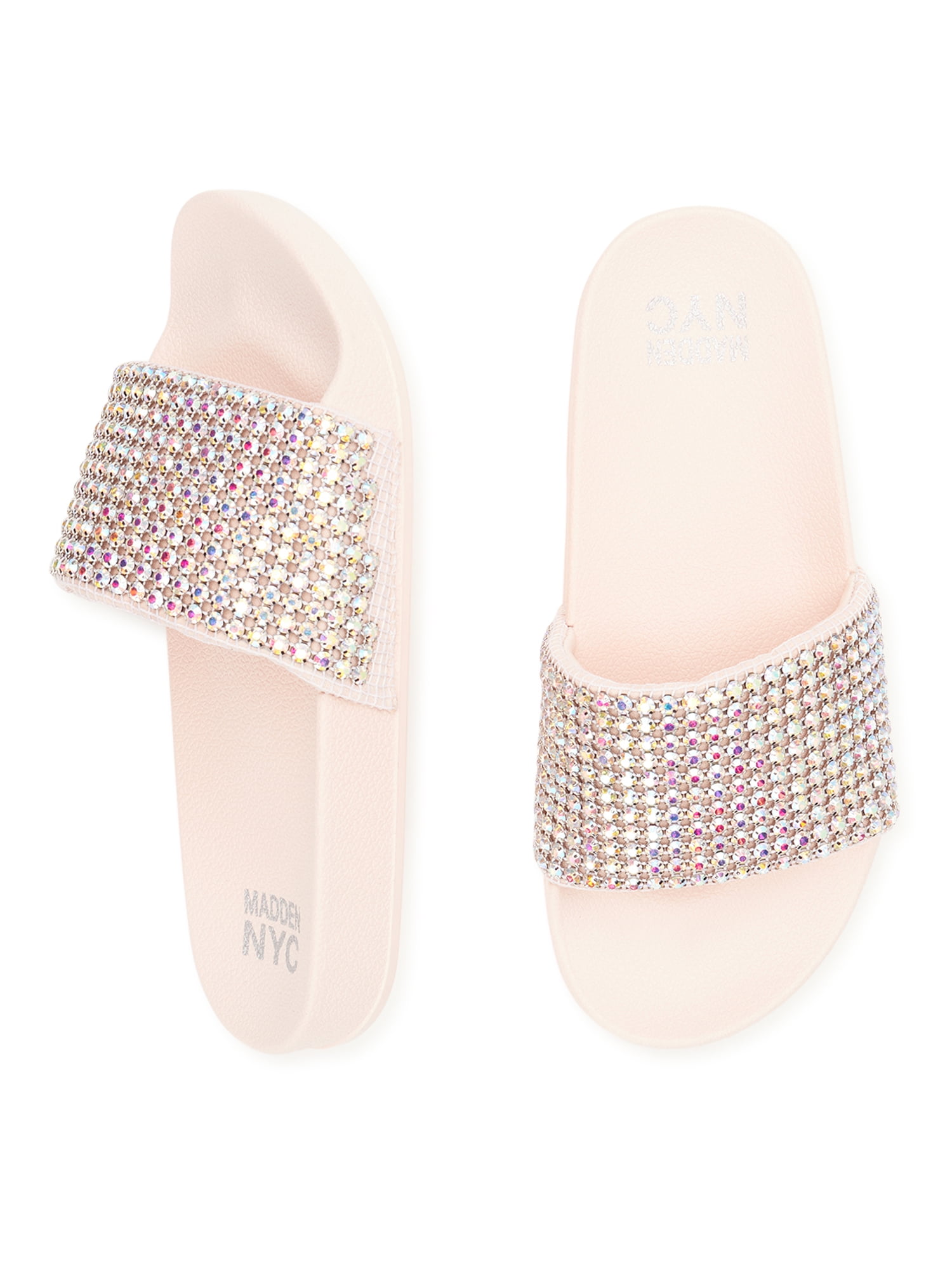 Madden NYC Women's Sandals Embellished Slide Sandal, Comfort Rhinestone ...