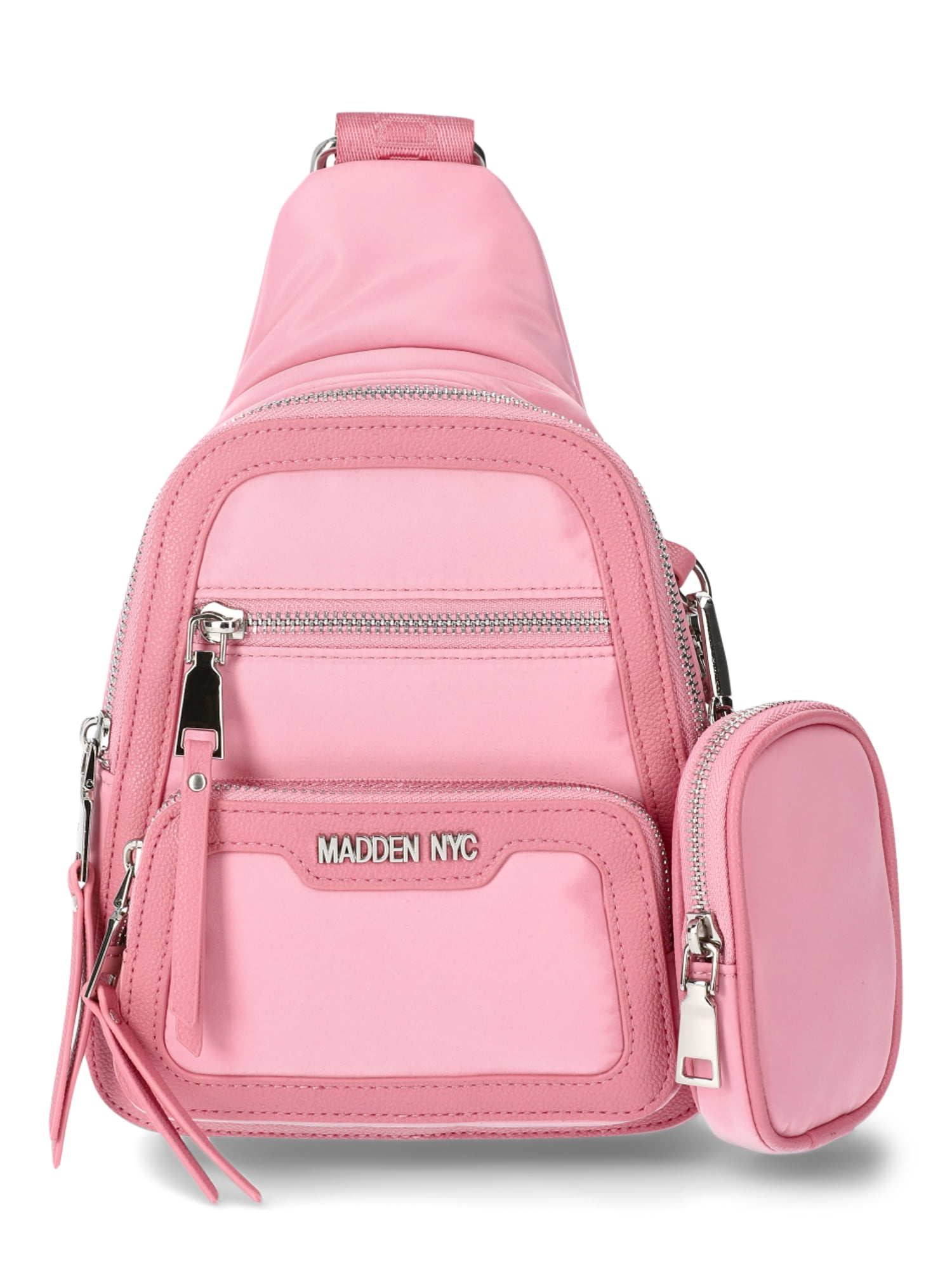 Madden NYC Women's Sling Bag with Pouch, Pink Mauve Madden NYC Women's Sling Bag with Pouch, Pink Mauve
