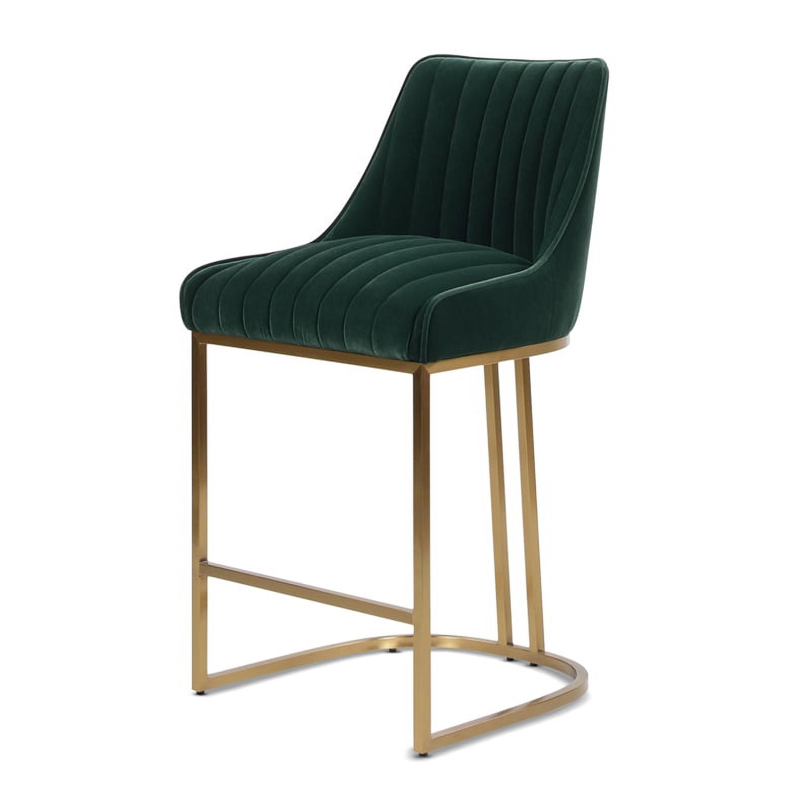 Maddie 27" Modern Glam Gold Base Counter Height Bar Stool Forest Green ...