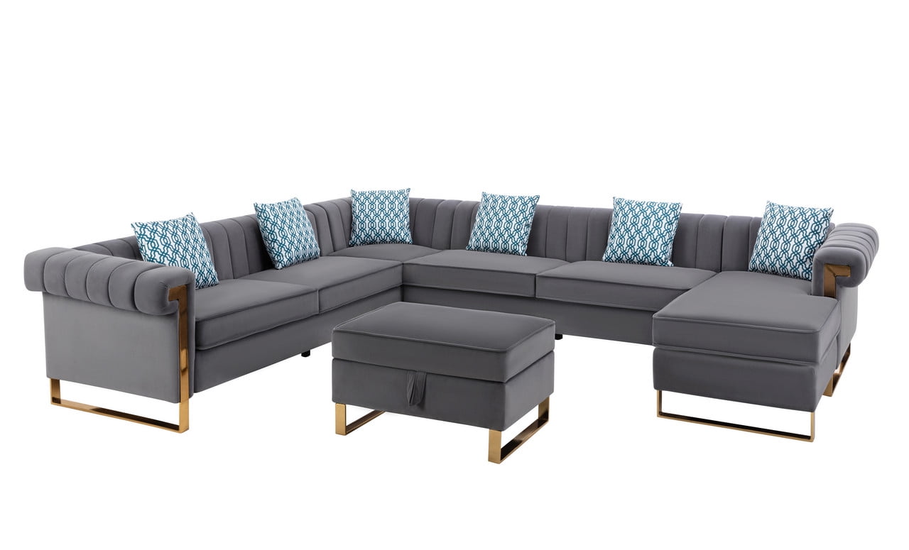 Maddie Collection: Elegant 8-Seater Sectional Sofa with Reversible ...