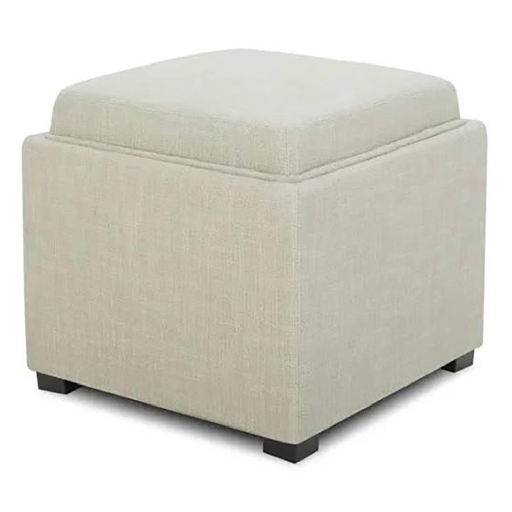 Maddie Home Modern Fabric Upholstered Storage Stool Ottoman in Cream ...