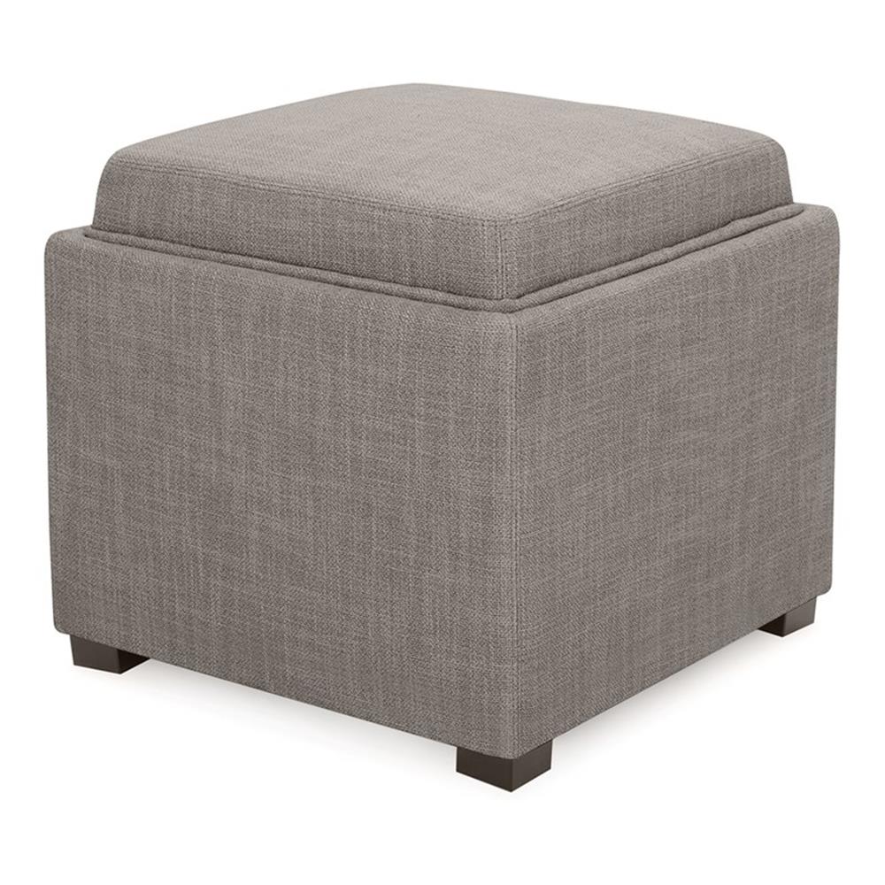 Maddie Home Modern Fabric Upholstered Storage Stool Ottoman in Flint ...