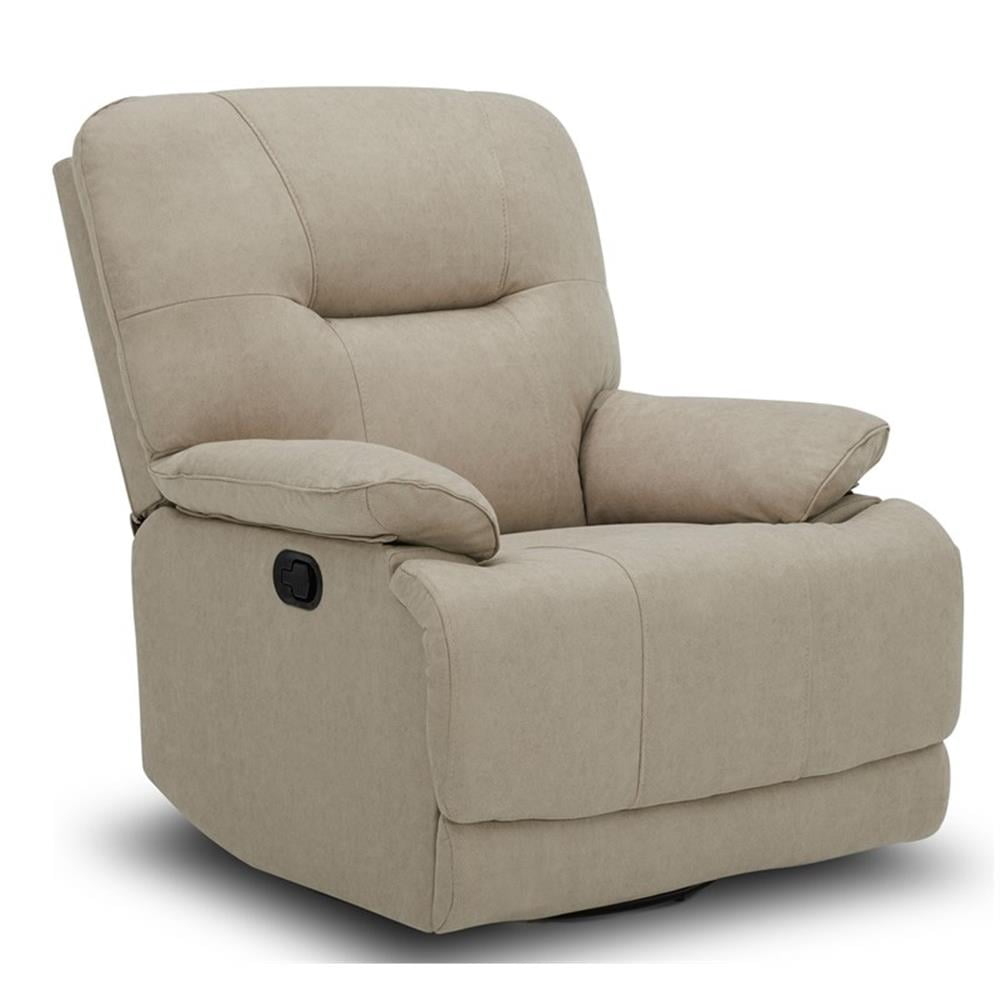 Maddie Home Modern Faux Leather Glider Rocker Recliner in Light Gray ...