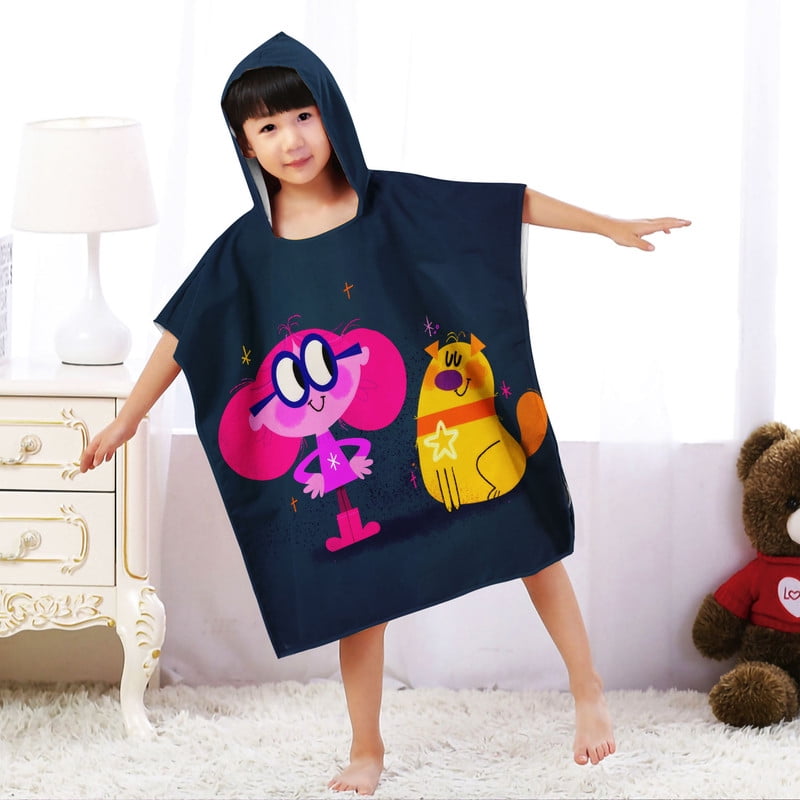 Maddie + Triggs Hooded Beach Towel Poncho for Kid Girls Toddlers Boys ...