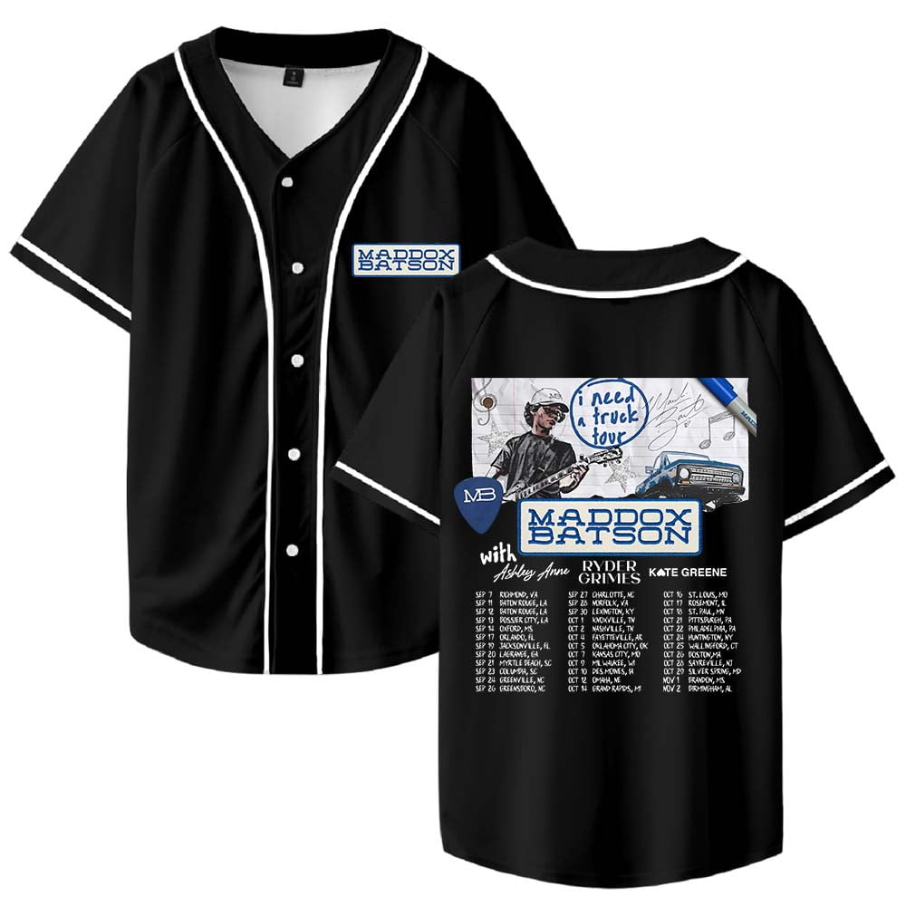 Maddox Batson I Need A Truck Tour Merch Baseball Jersey V-Neck Shirt ...