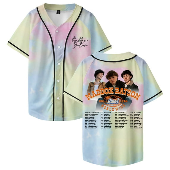 Maddox Batson Live Worldwide Tour 2026 Baseball Jersey Short Sleeve ...