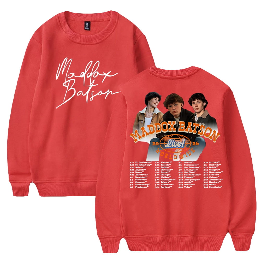 Maddox Batson Live Worldwide Tour 2026 Crewneck Long Sleeve Streetwear ...