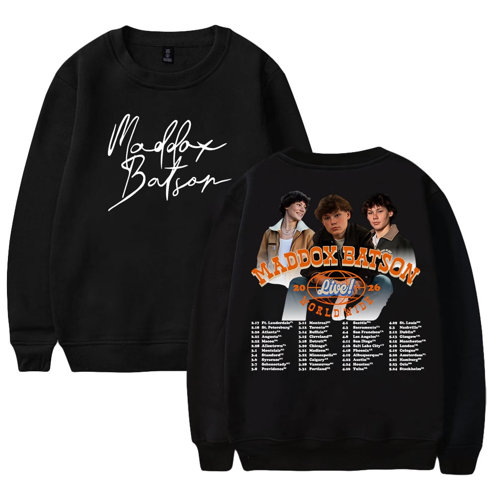 Maddox Batson Live Worldwide Tour 2026 Crewneck Long Sleeve Streetwear ...