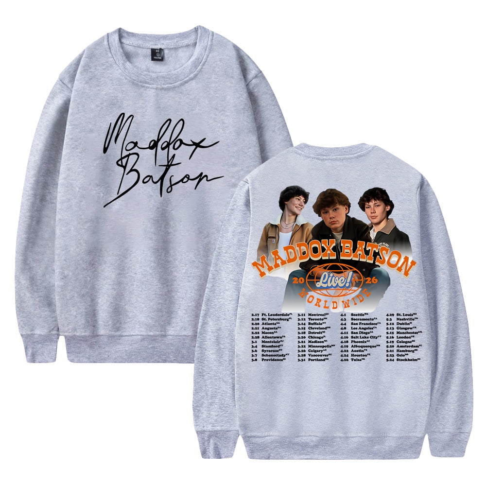 Maddox Batson Live Worldwide Tour 2026 Crewneck Long Sleeve Streetwear ...