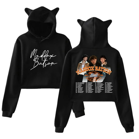 Maddox Batson Live Worldwide Tour 2026 Hoodie Cat Ears Crop Top Long ...