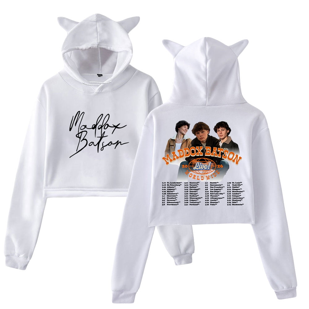 Maddox Batson Live Worldwide Tour 2026 Hoodie Cat Ears Crop Top Long ...