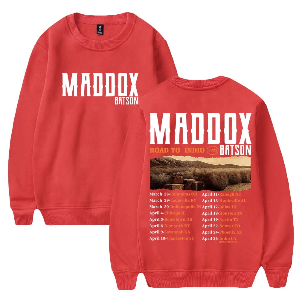 Maddox Batson Road To Indio 2025 Tour Merch Crewneck Long Sleeve ...