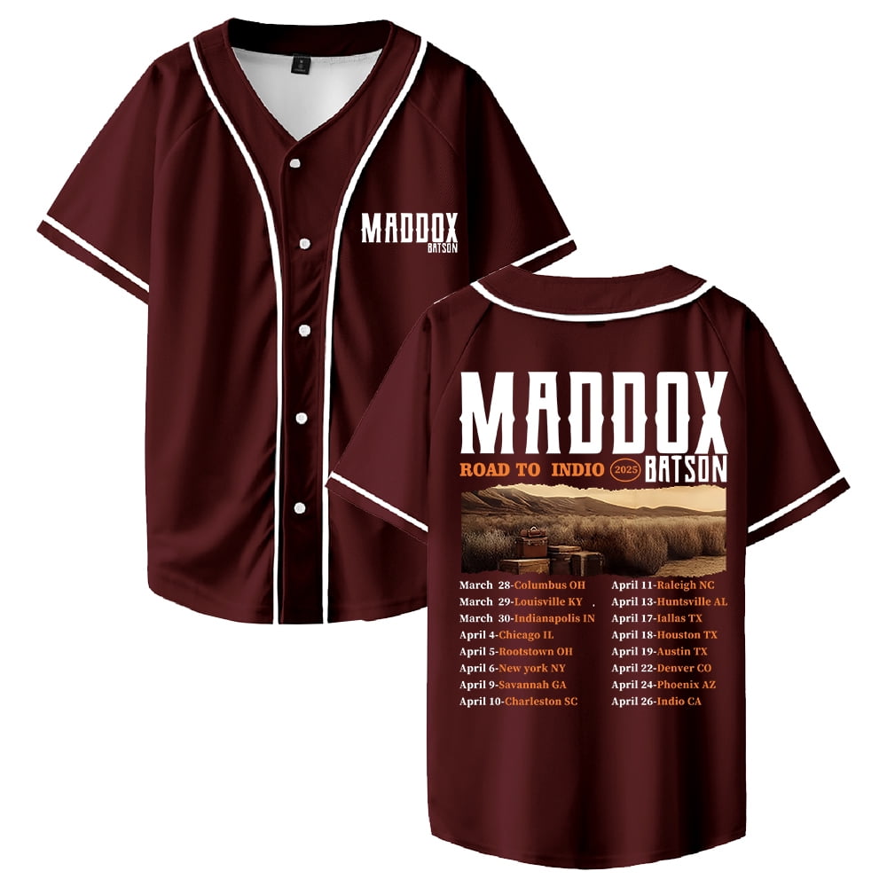 Maddox Batson Road To Indio Tour 2025 Baseball Jersey Short Sleeve ...