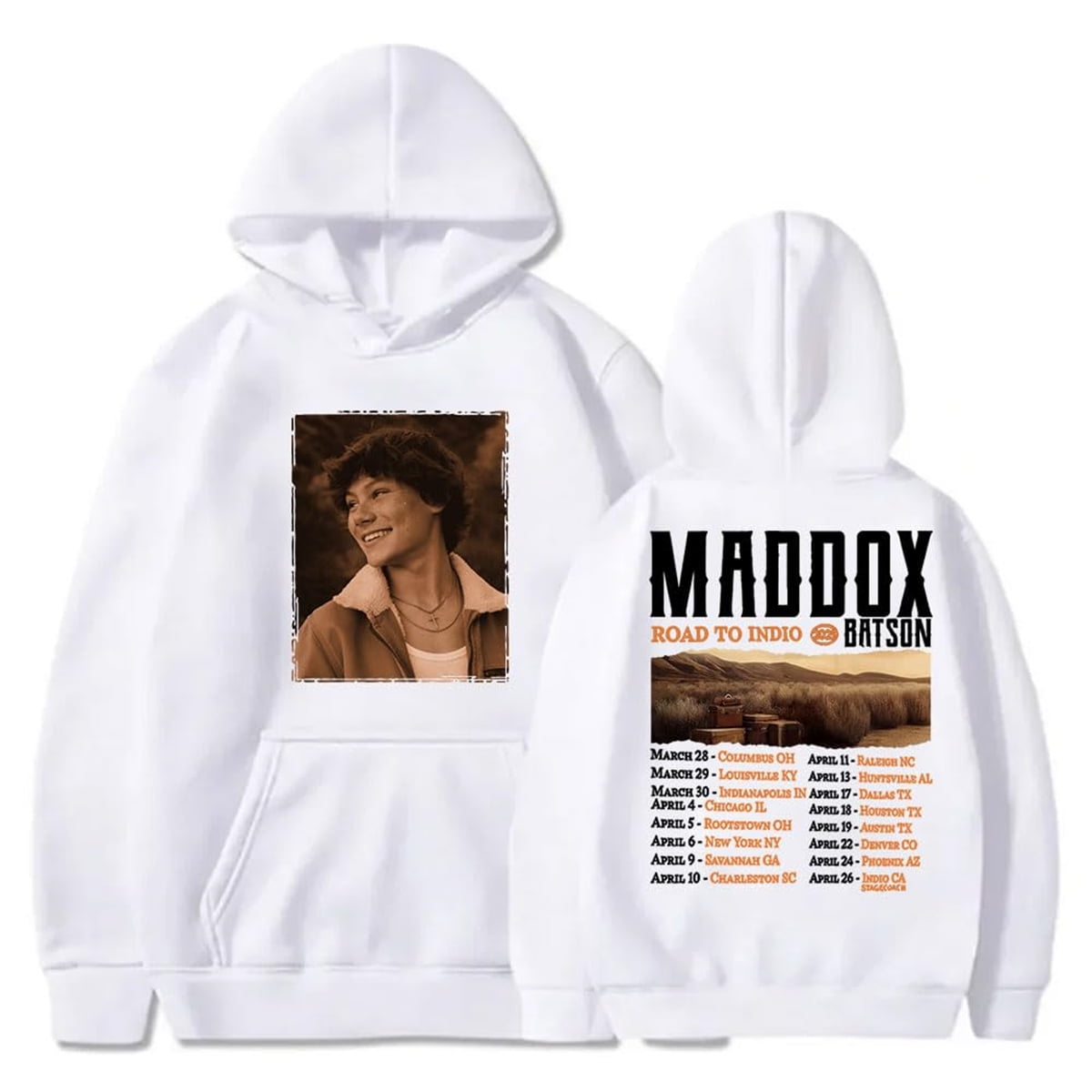Maddox Batson Road To Indio Tour 2025 Hoodies Women Men Long Sleeve Casual Sweatshirt Clothes ...