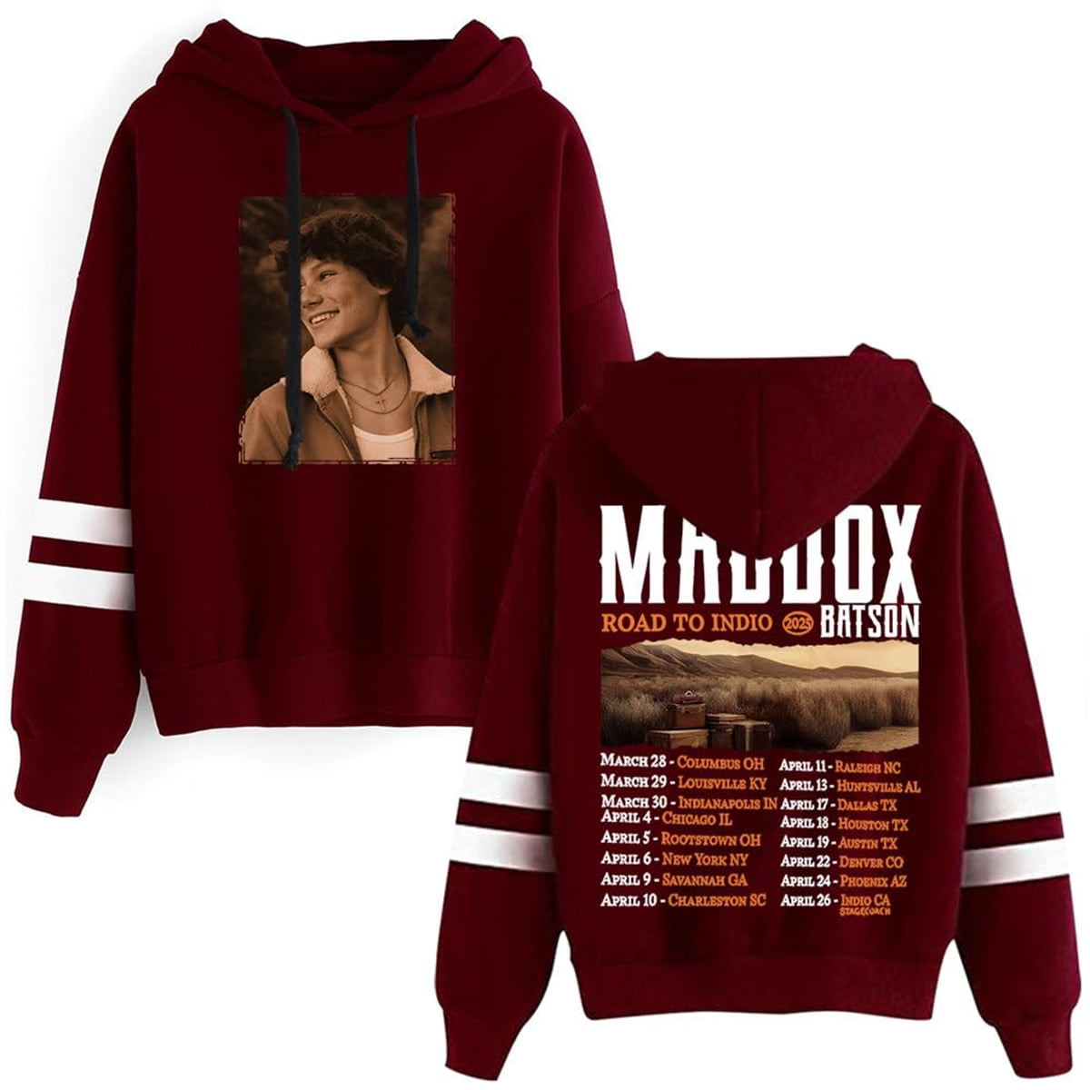 Maddox Batson Road To Indio Tour 2025 Hoodies Women Men Long Sleeve ...