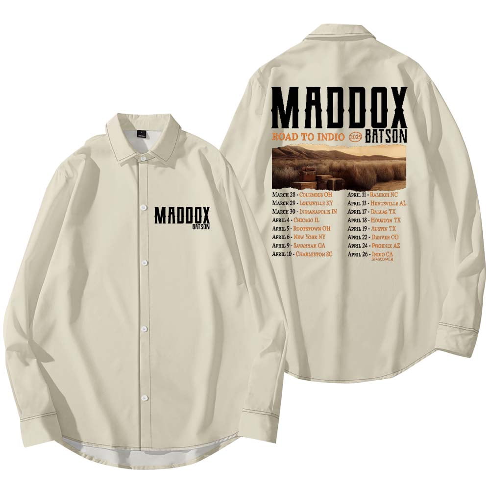 Maddox Batson Road To Indio Tour 2025 Merch Shirt Women Men Long Sleeve ...