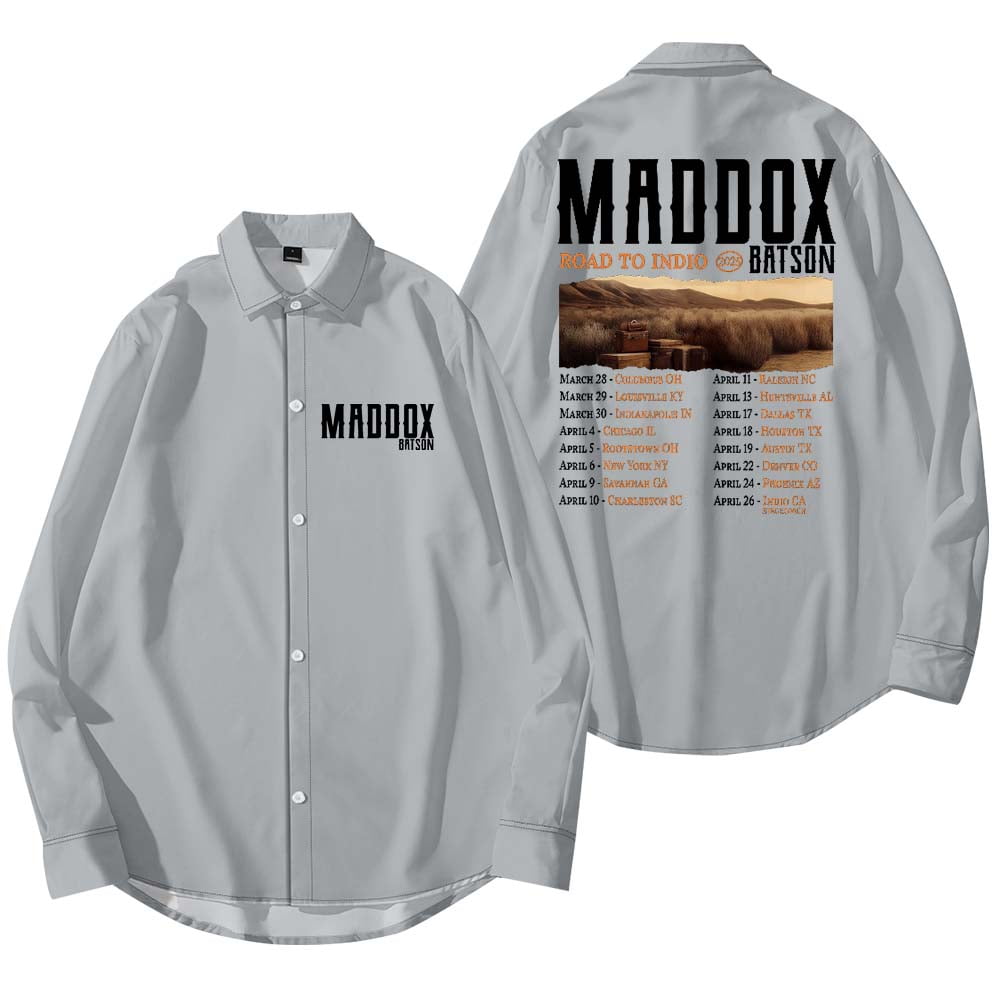 Maddox Batson Road To Indio Tour 2025 Merch Shirt Women Men Long Sleeve ...