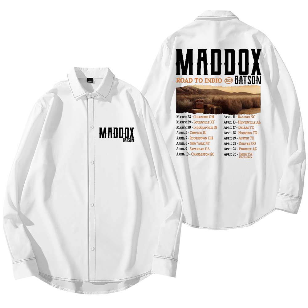 Maddox Batson Road To Indio Tour 2025 Merch Shirt Women Men Long Sleeve ...
