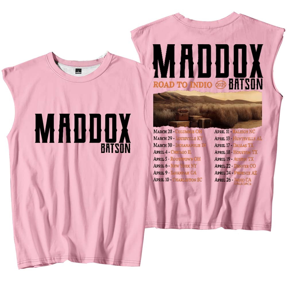 Maddox Batson Road To Indio Tour 2025 Tank Tops Sleeveless Sport Vest ...