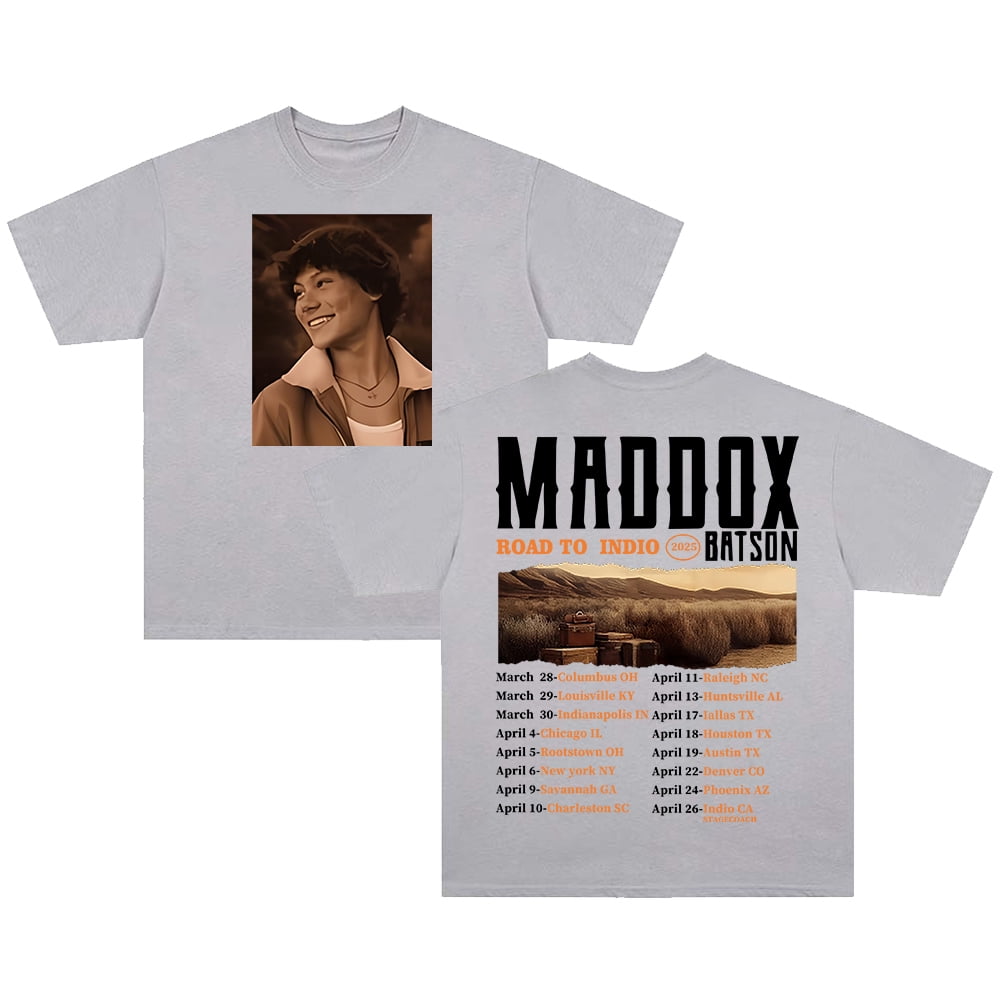 Maddox Batson T-shirt Road To Indio 2025 Tour Crewneck Short Sleeve ...