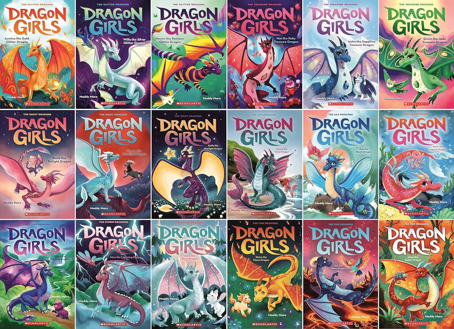 Maddy Mara’s Dragon Girls Series – Books 1 to 18 Complete Collection ...
