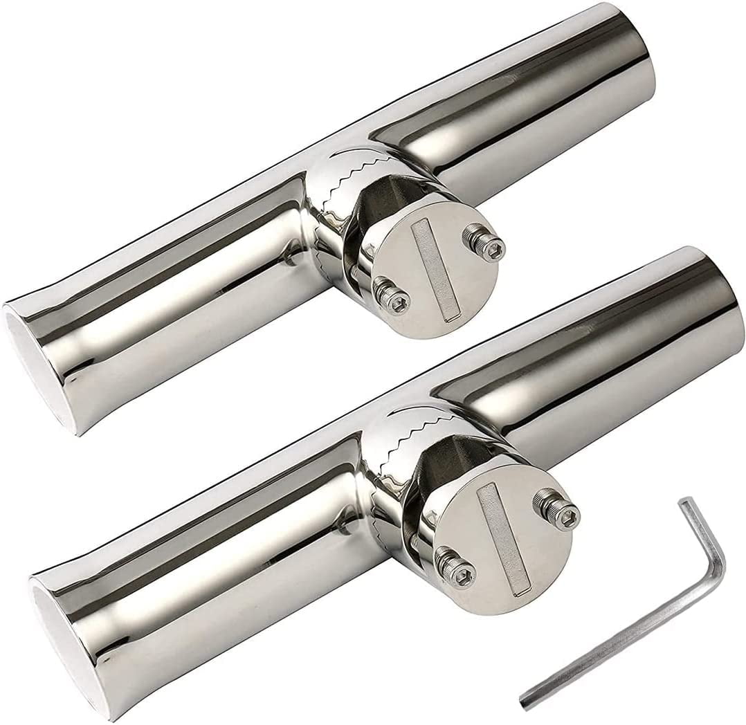 Made 2 Pcs Fishing Rod Holder, Stainless Tournament Style Clamp on Rod ...