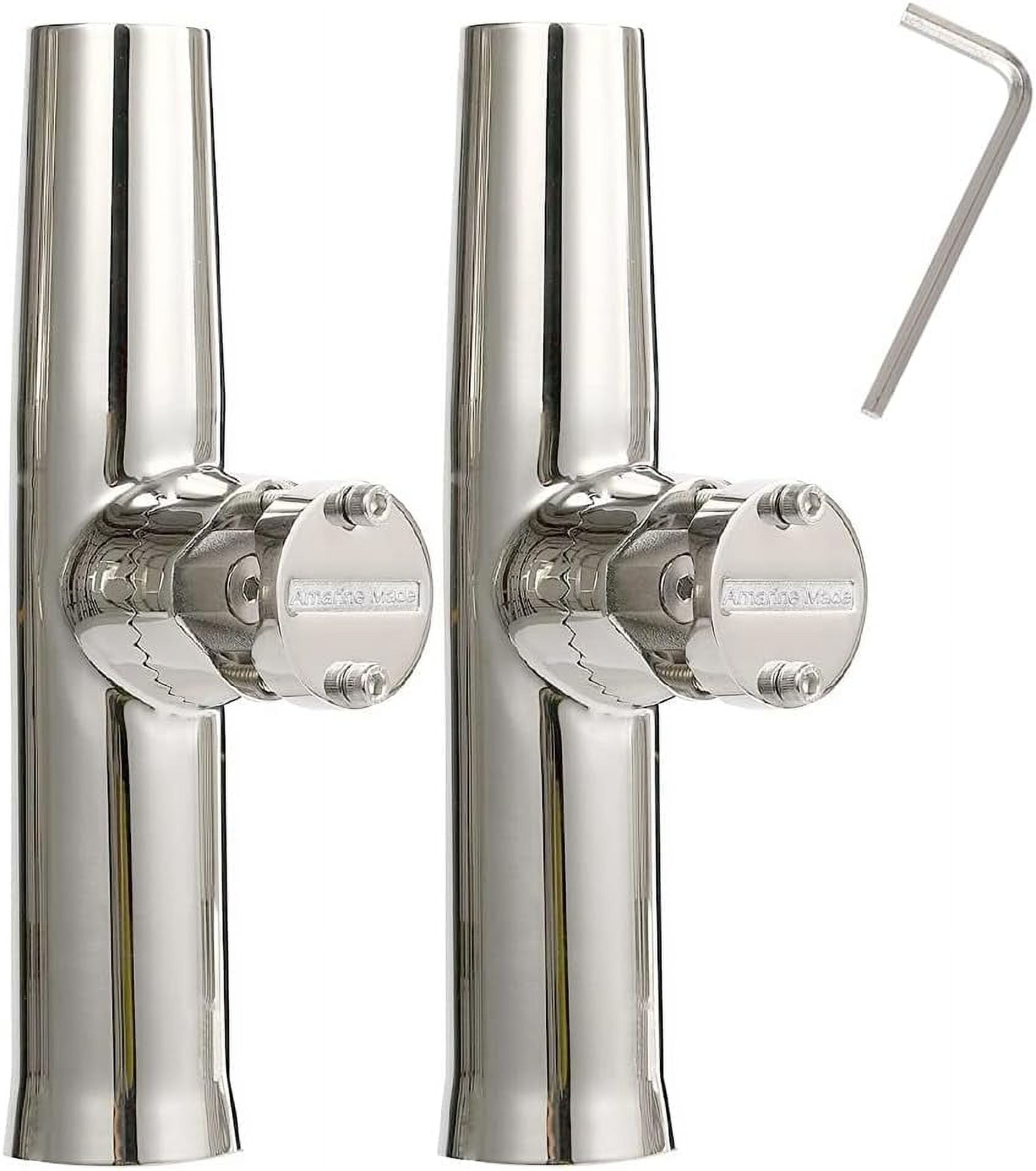 Made 2PCS Stainless Fishing Rod Holder Tournament Style Clamp on for ...