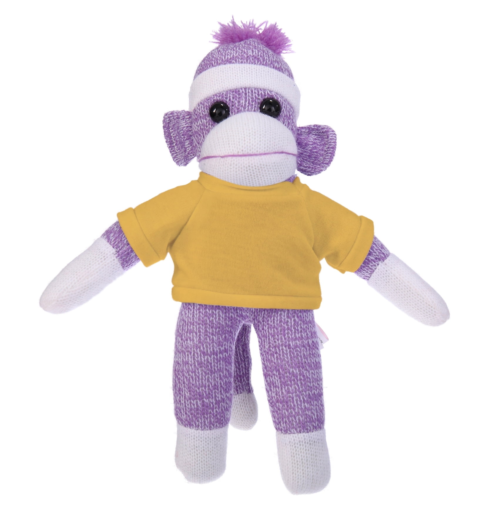 Made by Aliens 10 Inch Purple Sock Monkey with Tee Plush Stuffed Animal ...