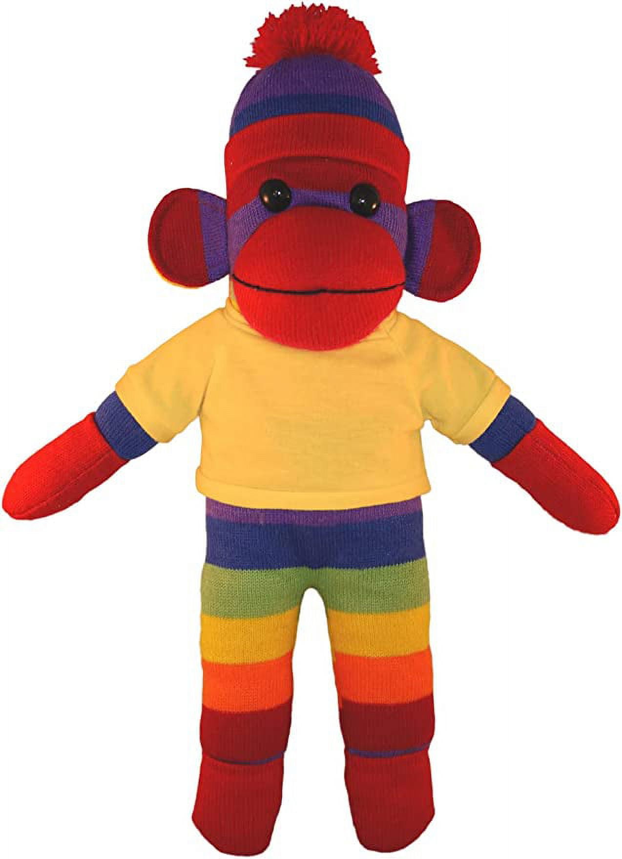 Made by Aliens Personalized Floppy Original Rainbow Sock Monkey with ...