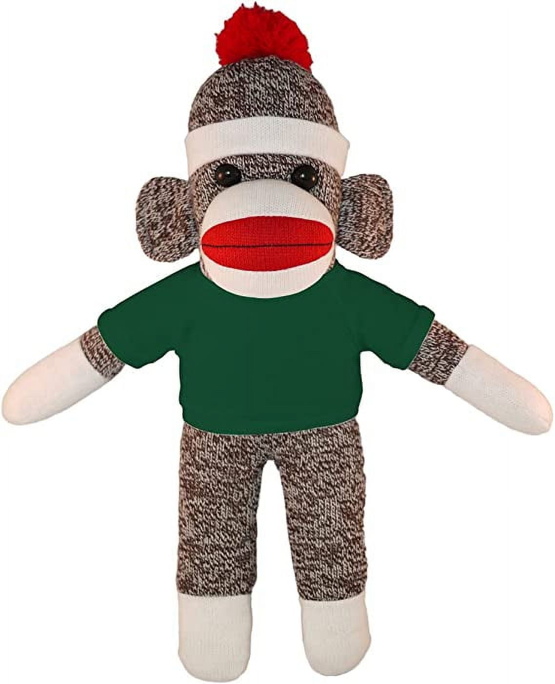 Made by Aliens Personalized Floppy Original Sock Monkey with Tee Stuffed Animal Plush Toy ...