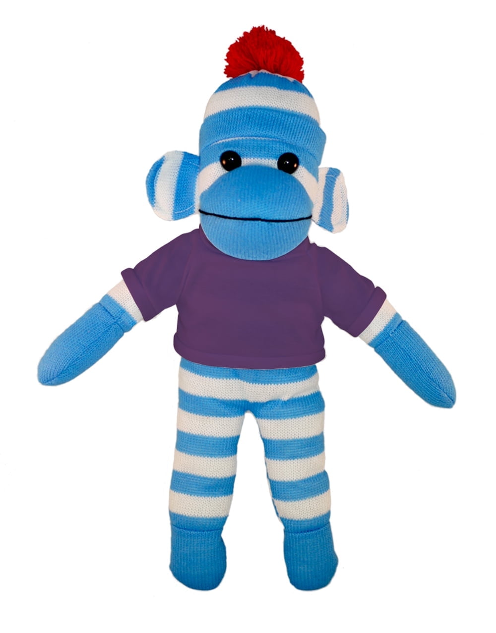 Made by Aliens 10 Inch Floppy Blue Sock Monkey with Tee Plush Stuffed ...