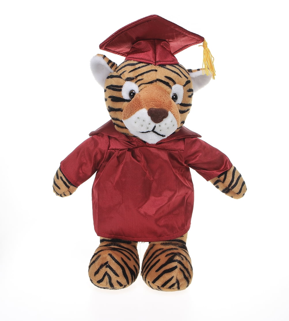 Made by Aliens Personalized Tiger-Maroon Stuffed Animal Plush Toy ...